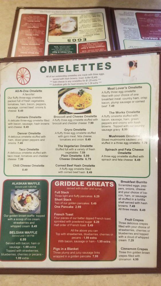 Menu at Monticello Red Wheel restaurant, Monticello
