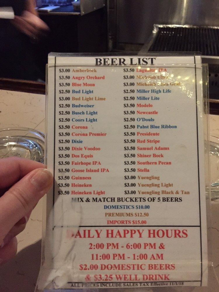 Menu at The Project Lounge pub & bar, Biloxi