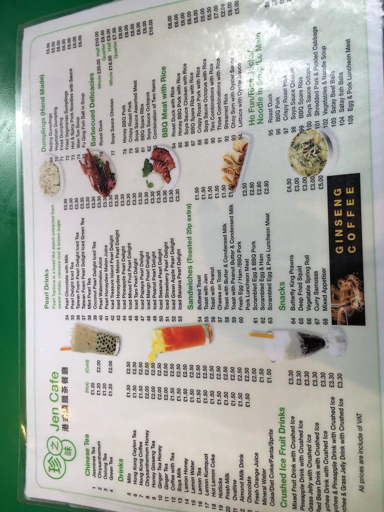 Menu at Yin pub & bar, London