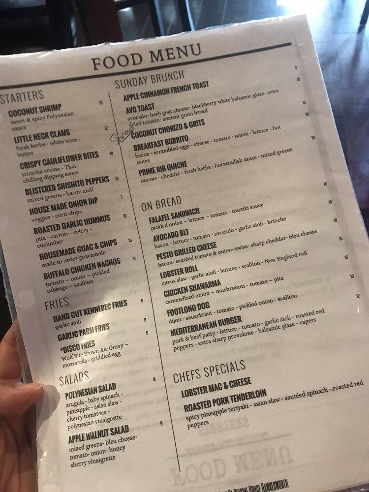 Menu at Moonrise Brewing Company pub & bar, Palm Coast