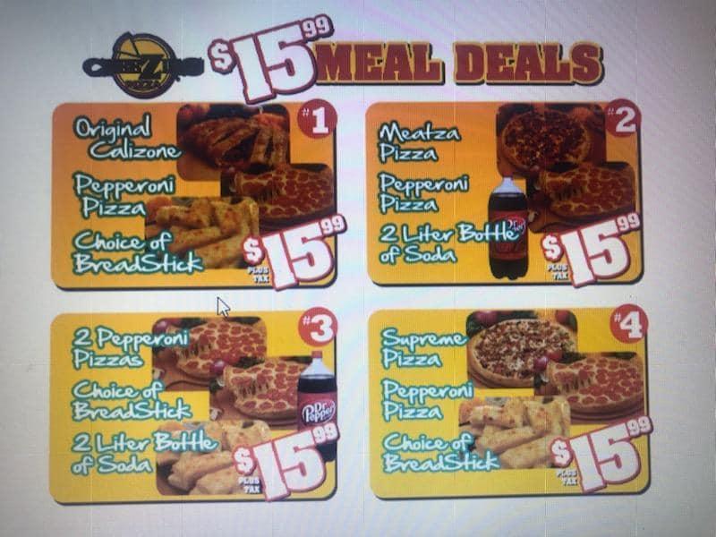 Menu at CheeZies Pizza pizzeria, Henryetta