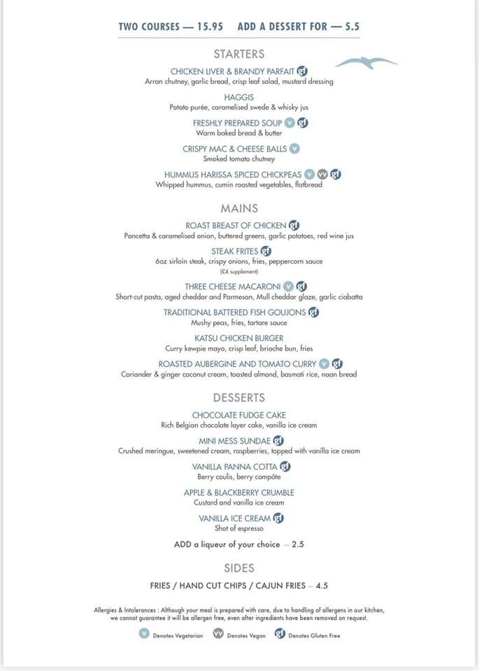 Menu at Coast pub & bar, Langbank