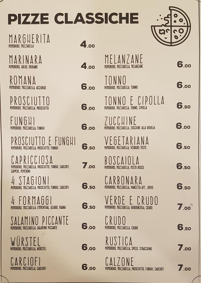 Menu at Da Martino pizzeria, Ca' degli Oppi