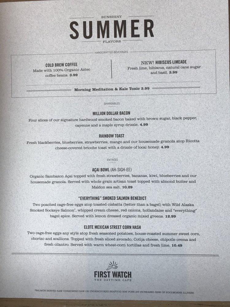 Menu at First Watch cafe, Monroe, Cincinnati Dayton Rd #106