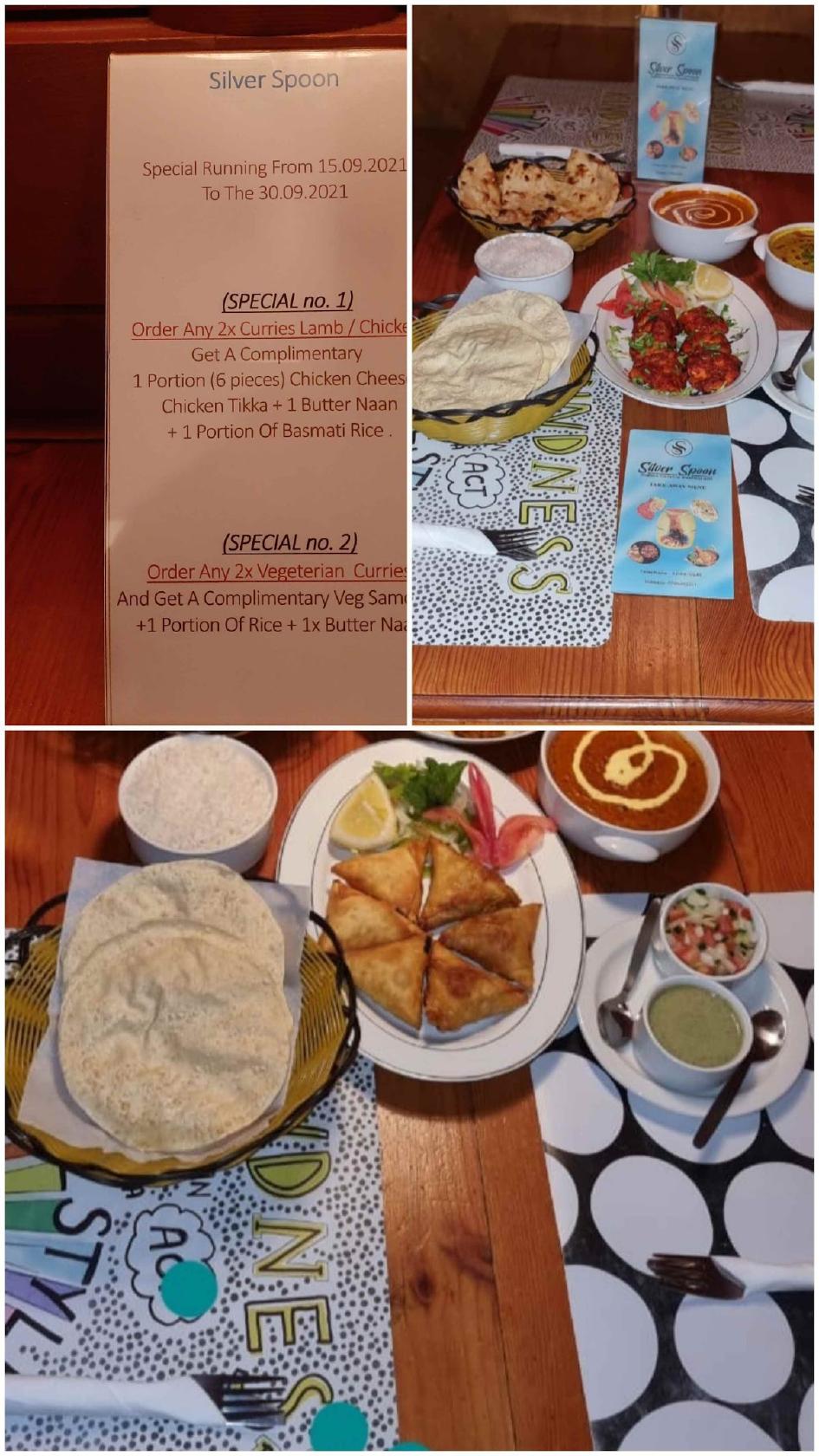 Menu at Silver Spoon Indian Cuisine restaurant, Cape Town