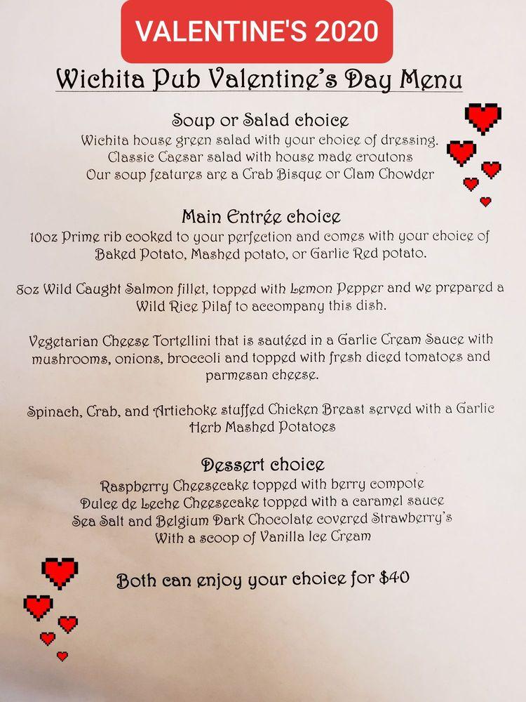 Menu at Wichita Pub, Clackamas