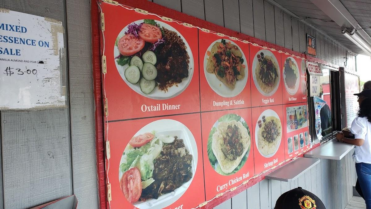 Menu at Asha's Roti Shop restaurant, Baytown