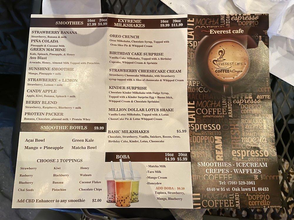 Menu at Everest Café pub & bar, Oak Lawn