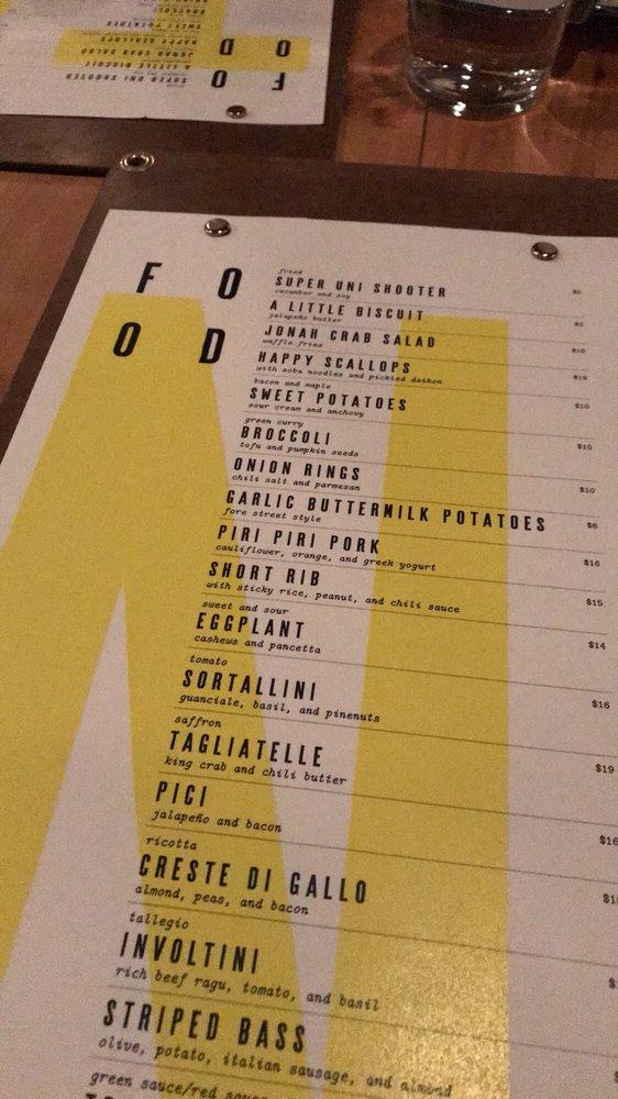 Menu at Giant pub & bar, Chicago