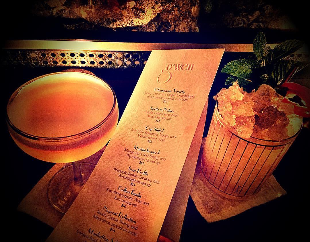 Menu at Gwen restaurant, Los Angeles, Sunset Blvd