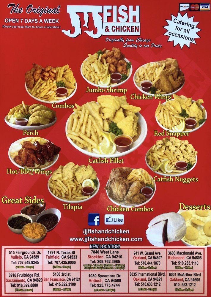 Menu at JJ Fish and Chicken restaurant, Stockton