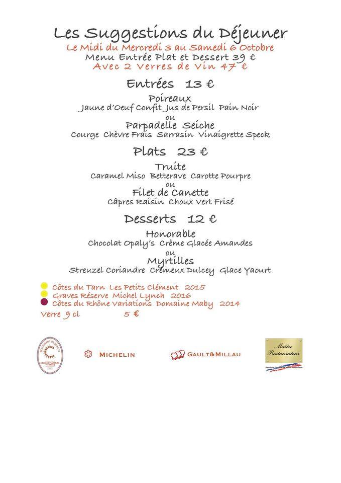 Menu au La Maison dans le Parc restaurant, Nancy