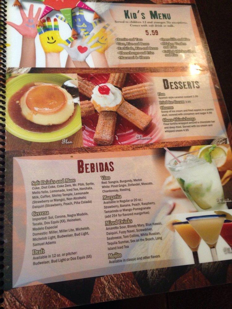 Menu at Las Trancas Mexican Rest - Martinsburg restaurant, Martinsburg