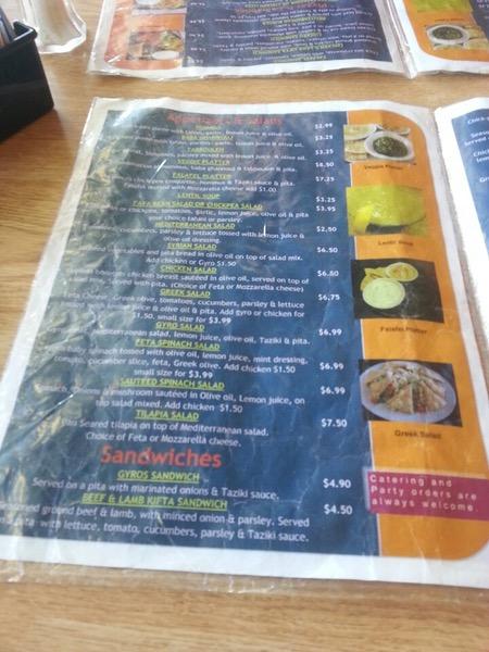 Menu at Layla's Gyros and Pizzeria, Conway, Dave Ward Dr