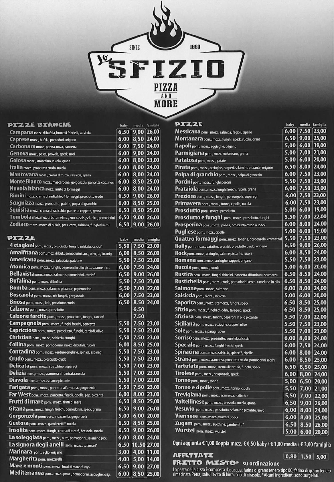 Speisekarte von Lo Sfizio 2.0 restaurant, Casalmaggiore