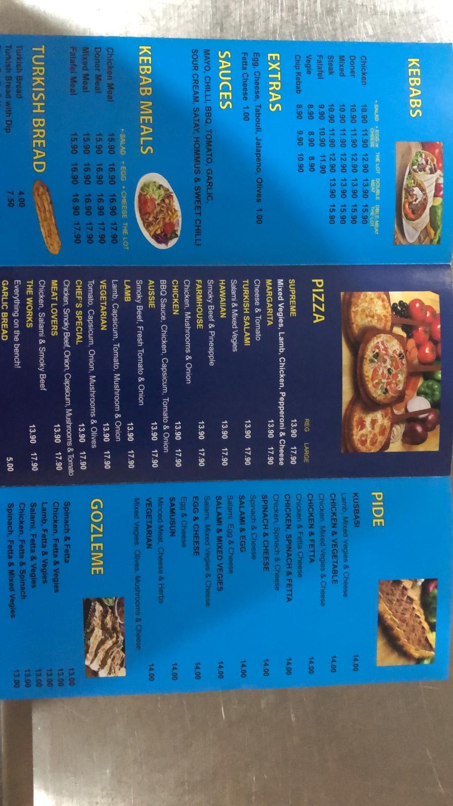 Menu at Med Kebab Shop restaurant, South Lake