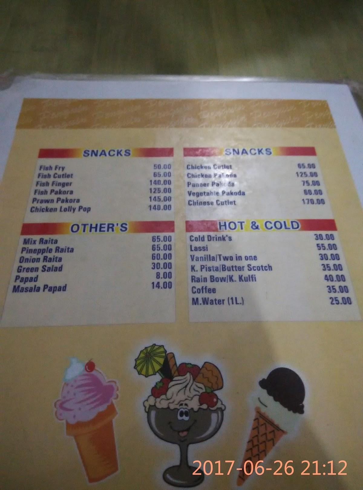 Menu at Penguin Restaurant, Howrah, Danesh Sk Lane