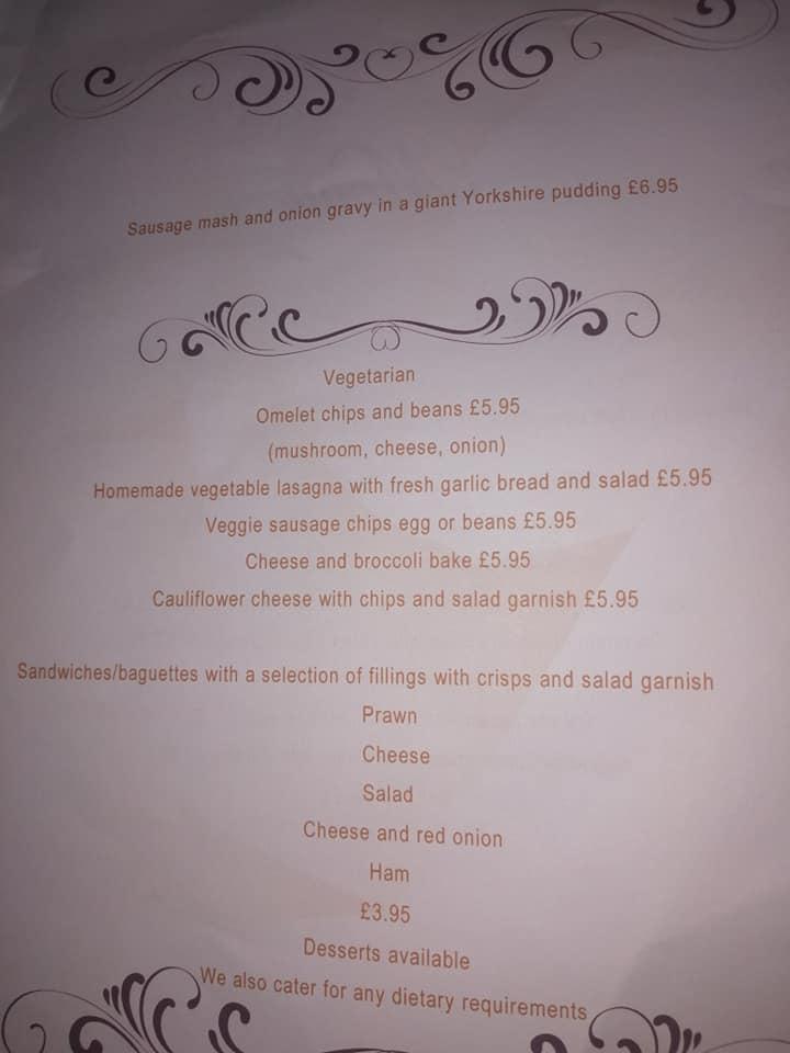 Menu at The new station restaurant, Wisbech