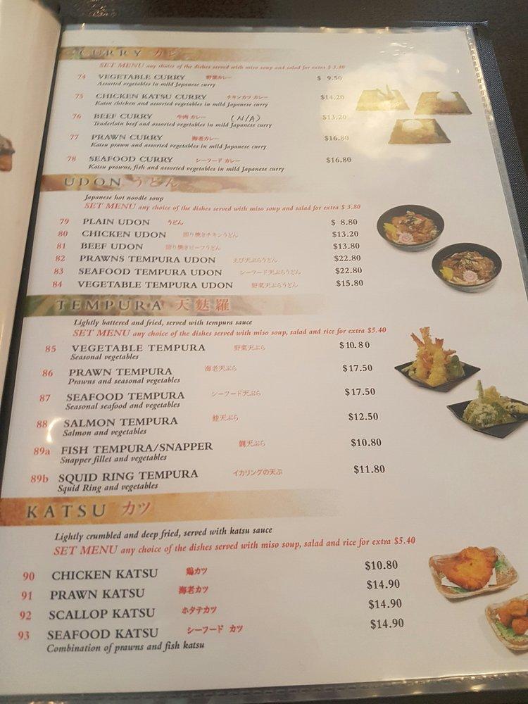 Menu at YUKI Japanese Restaurant, Willetton, 7/113 Collins Rd