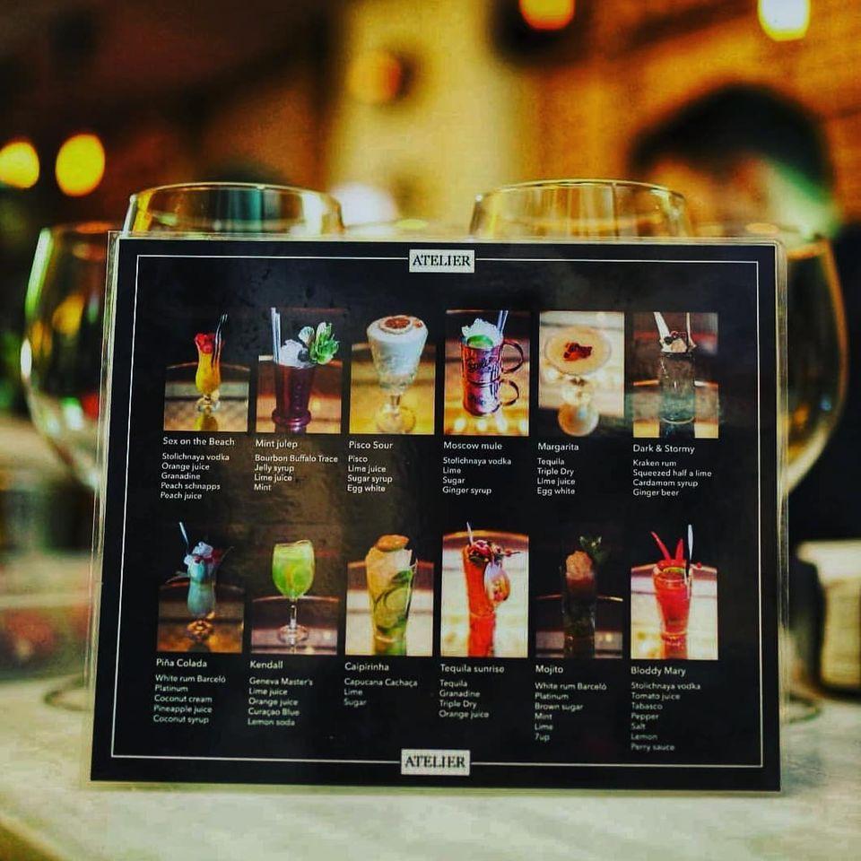 Menu at Atelier pub & bar, Bilbao