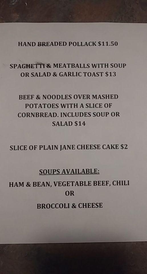 Menu at Bob's 19th Hole Restaurant and Bar, South Bend