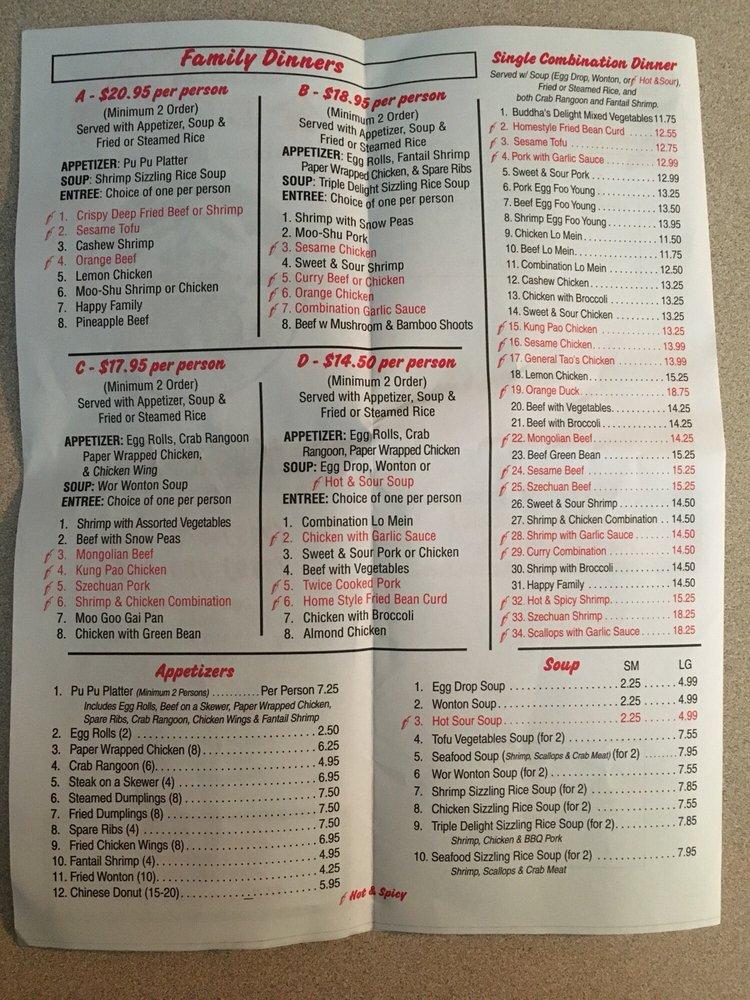 Menu at China Doll Restaurant, Colorado Springs