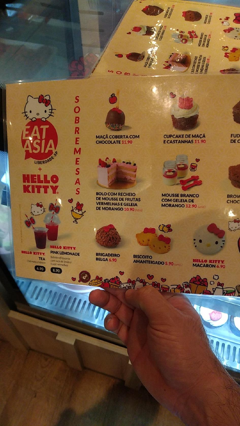 Carta del restaurante Eat Asia + Hello Kitty, São Paulo