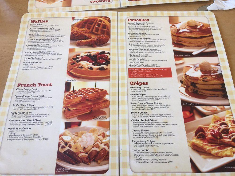 Menu at Sammy's Stackhouse restaurant, Orange