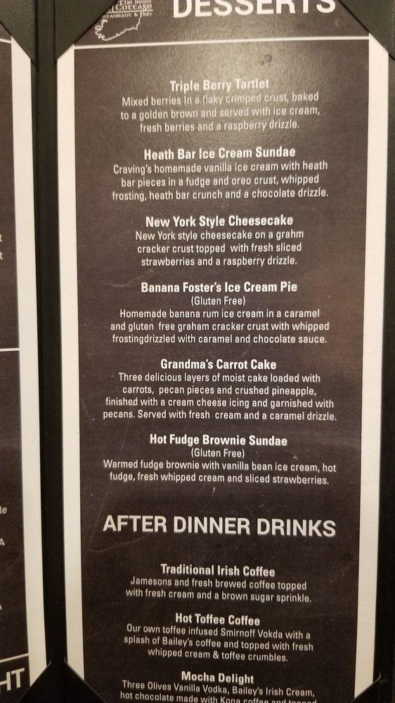 Menu at The Irish Cottage pub & bar, Methuen