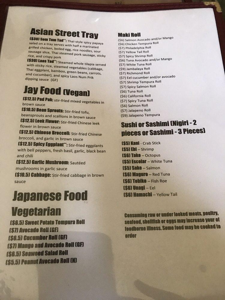 Menu at YaYas Cookbook restaurant, Short Pump