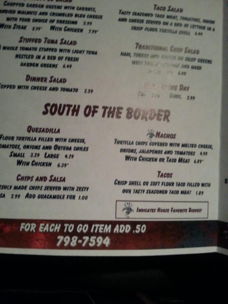 Menu at Badger Cafe, Las Vegas