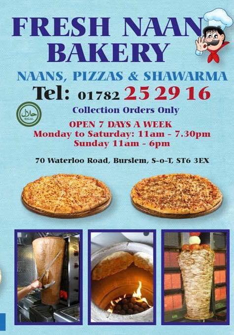 Menu at Fresh Naan restaurant, Stoke-on-Trent