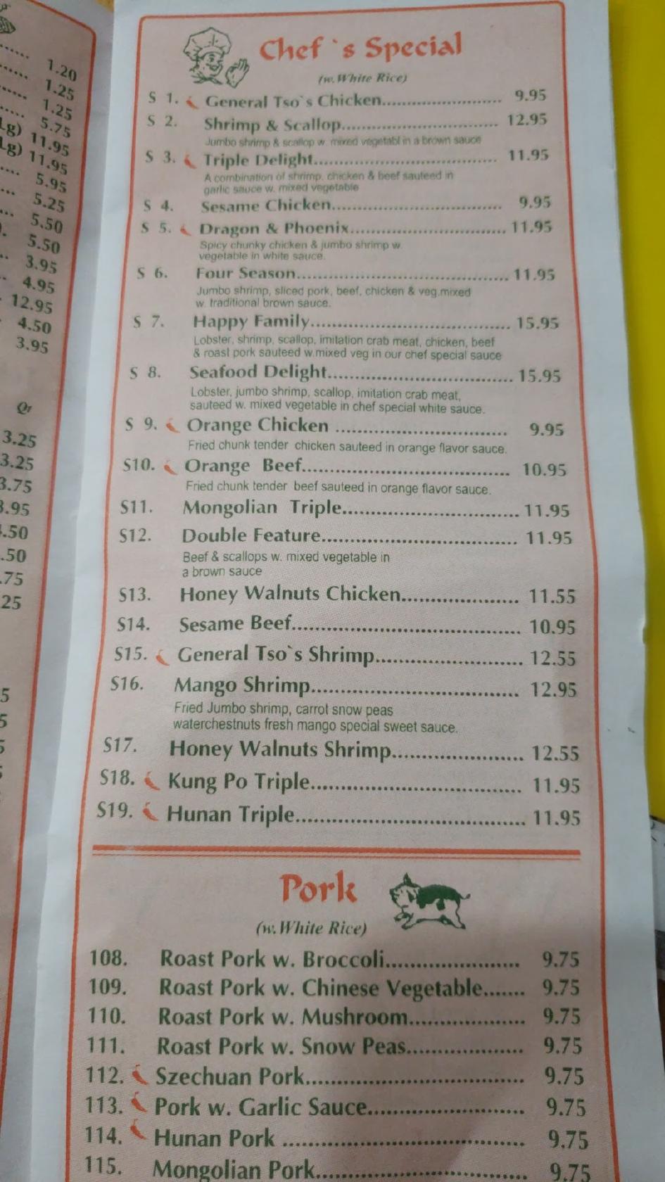Menu at Friend's House restaurant, Buford