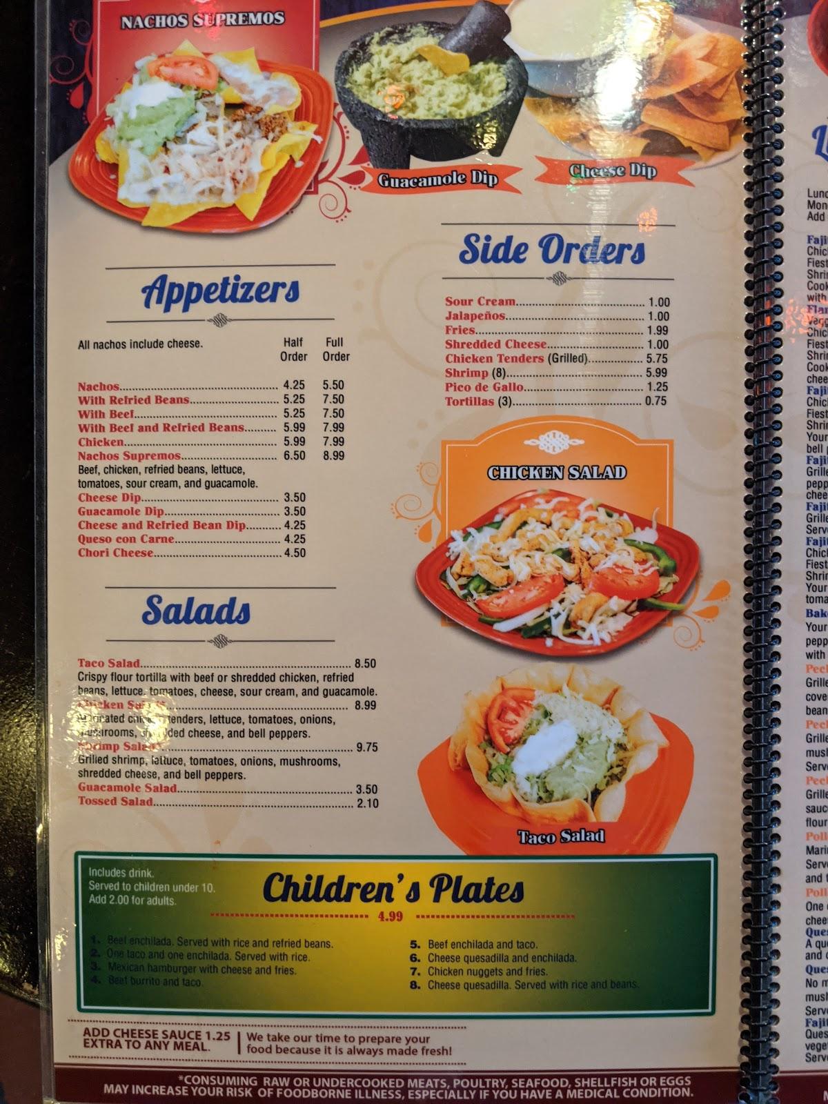 Menu at LOS ARCOSS MEXICAN RESTAURANT, Gardendale