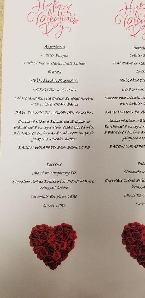 Menu at Red Snapper Inn restaurant, Surfside Beach