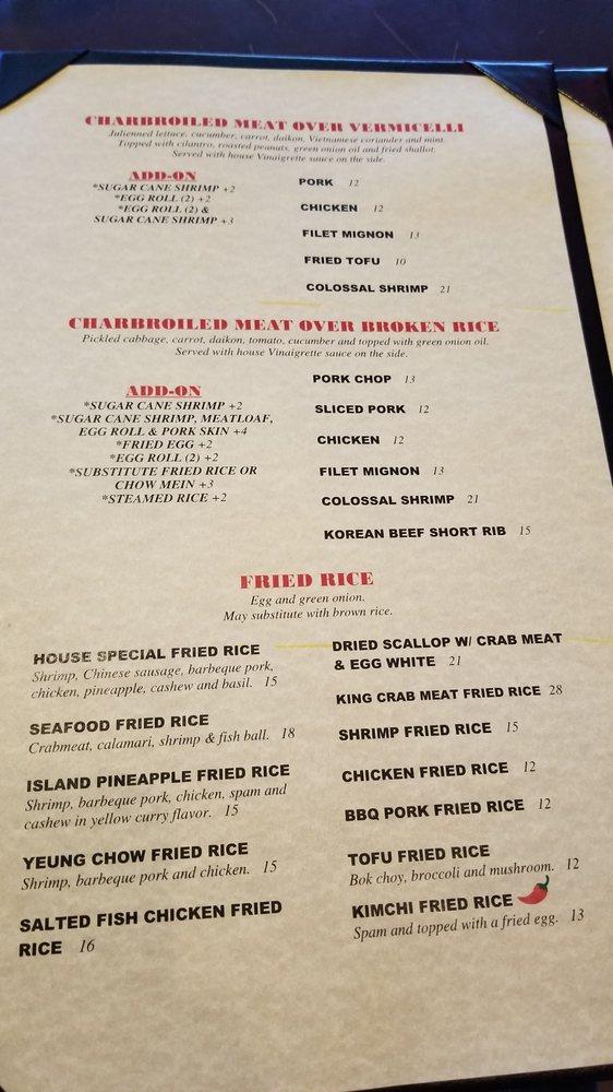 Menu at Asian Blossom restaurant, Granite Bay