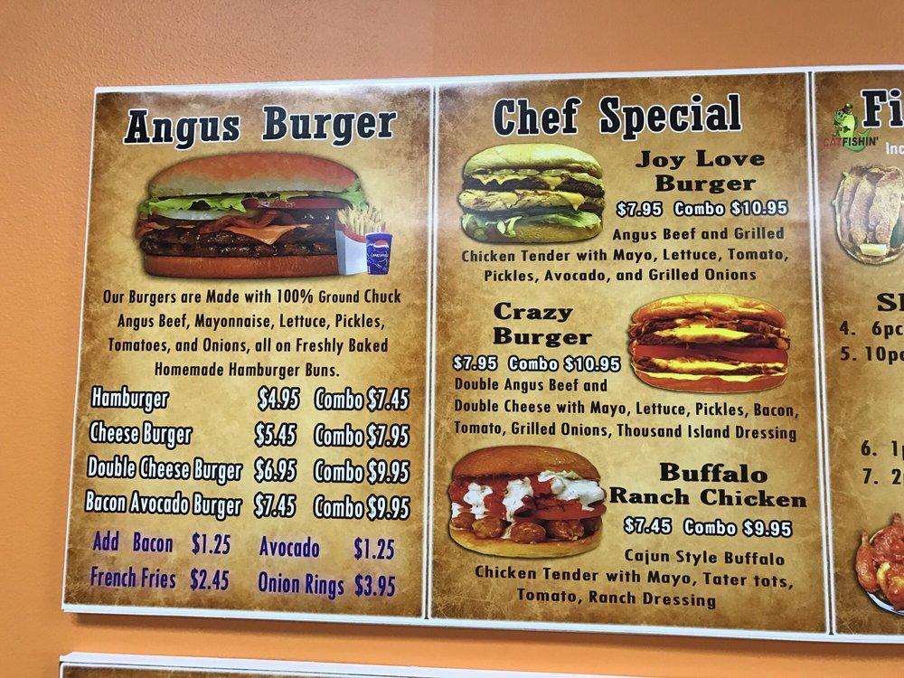 Menu at Joy Love Burgers restaurant, Houston, N Mason Rd
