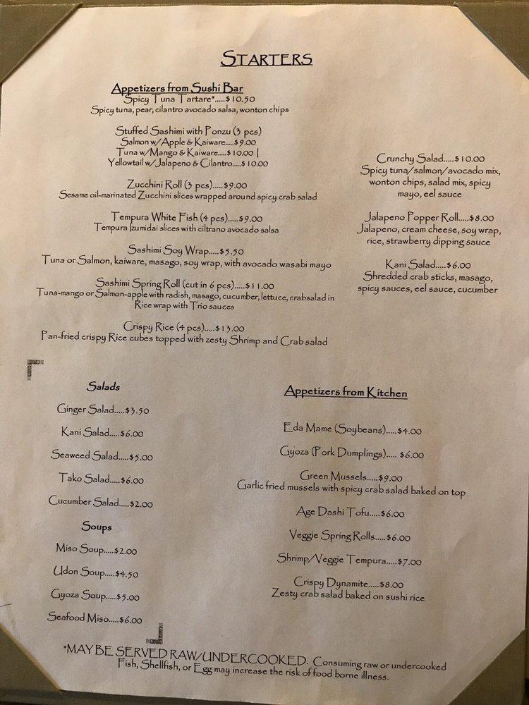 Menu at Makimoto Sushi restaurant, Auburn Hills