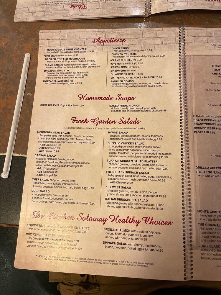 Menu at Prestige Diner, Vineland