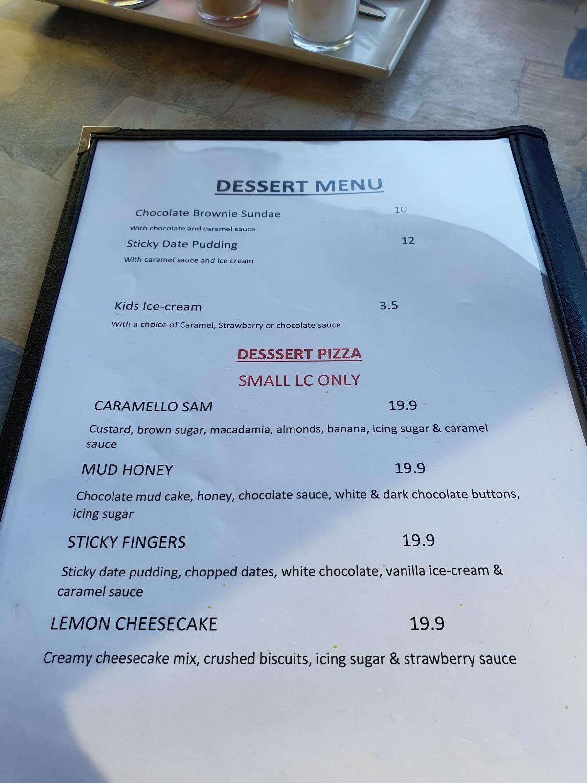 Menu at Sandpiper Tavern & Pizzeria, Jurien Bay