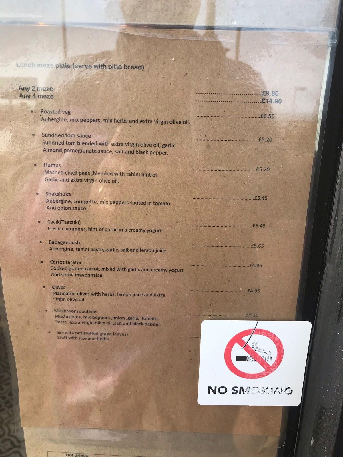 Menu at Yaaze Bistro Cafe & Meze Bar, Hastings