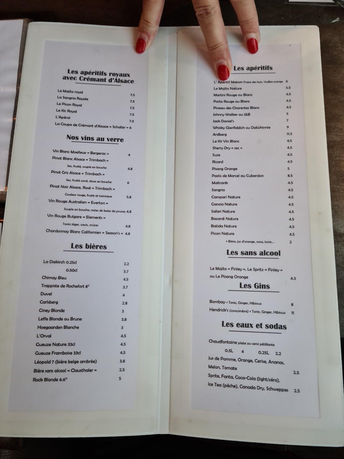 Menu au La Frégate, Neufchâteau
