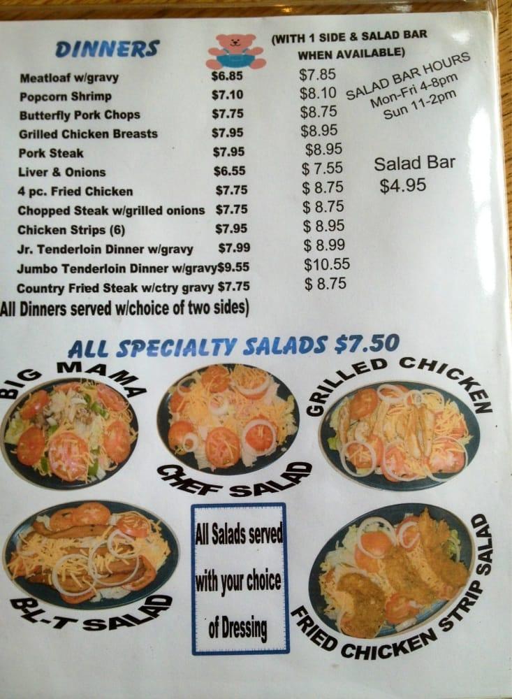 Menu at Missy's Corner Cafe, Pekin, Court St