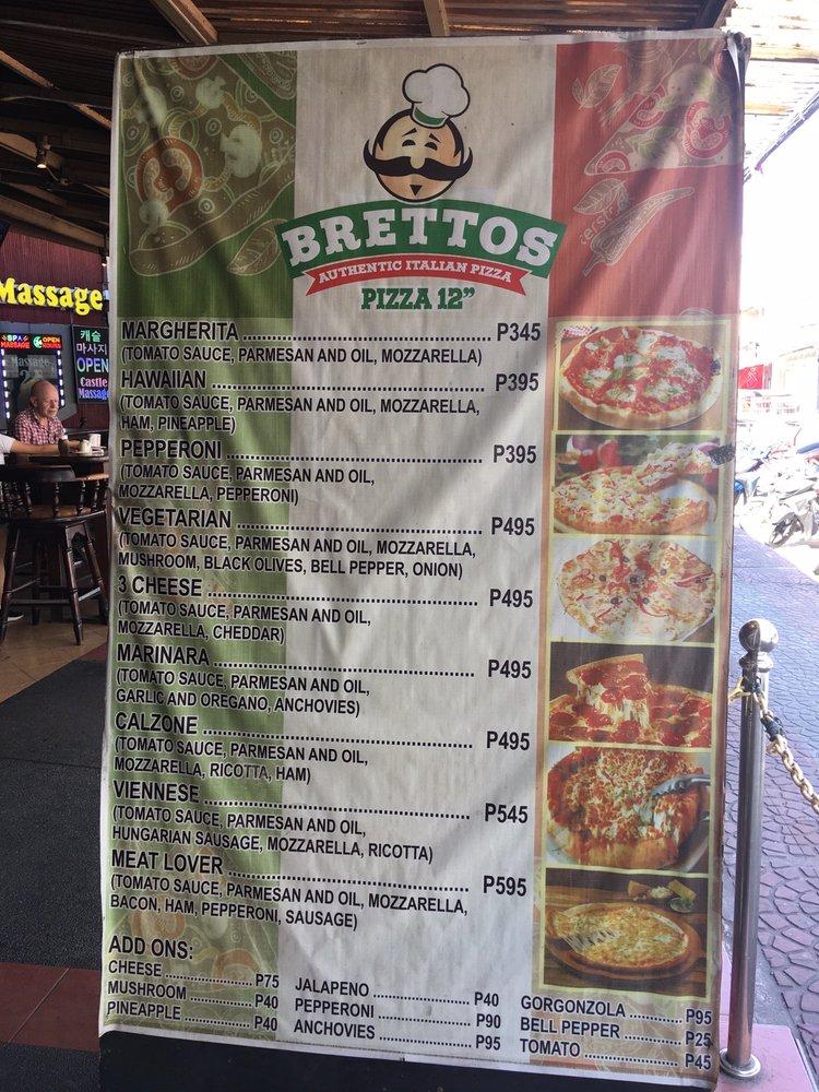Menu at Bretto's Grill Sports Bar, Angeles