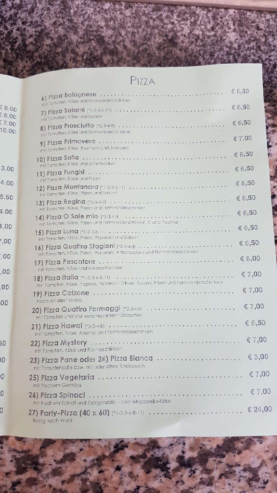 Speisekarte von Capriccio Italiano restaurant, Landshut