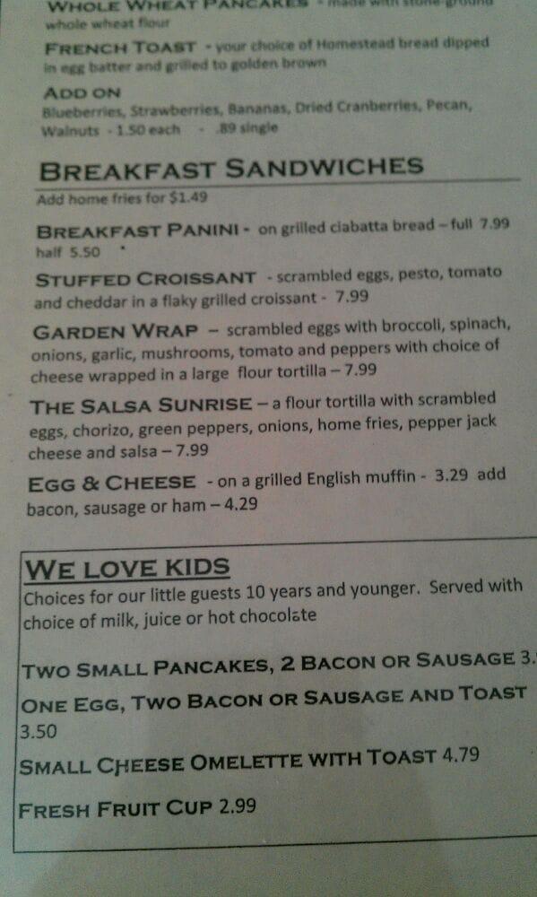 Menu at HOMESTEAD Kitchen Bar, Farmington
