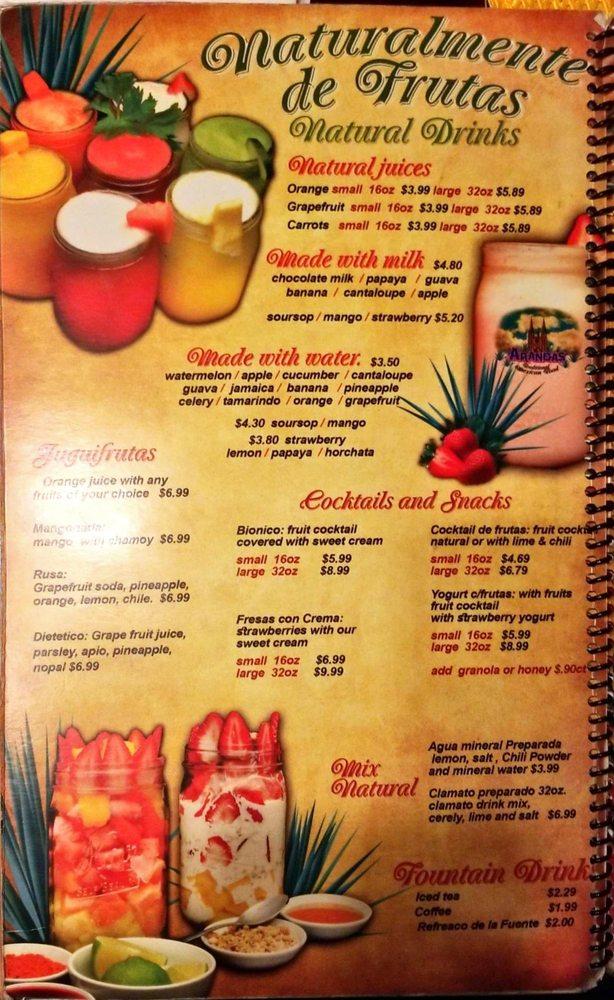 Menu at Hacienda Arandas restaurant, Laredo, 611 Shiloh Dr 13 & 14