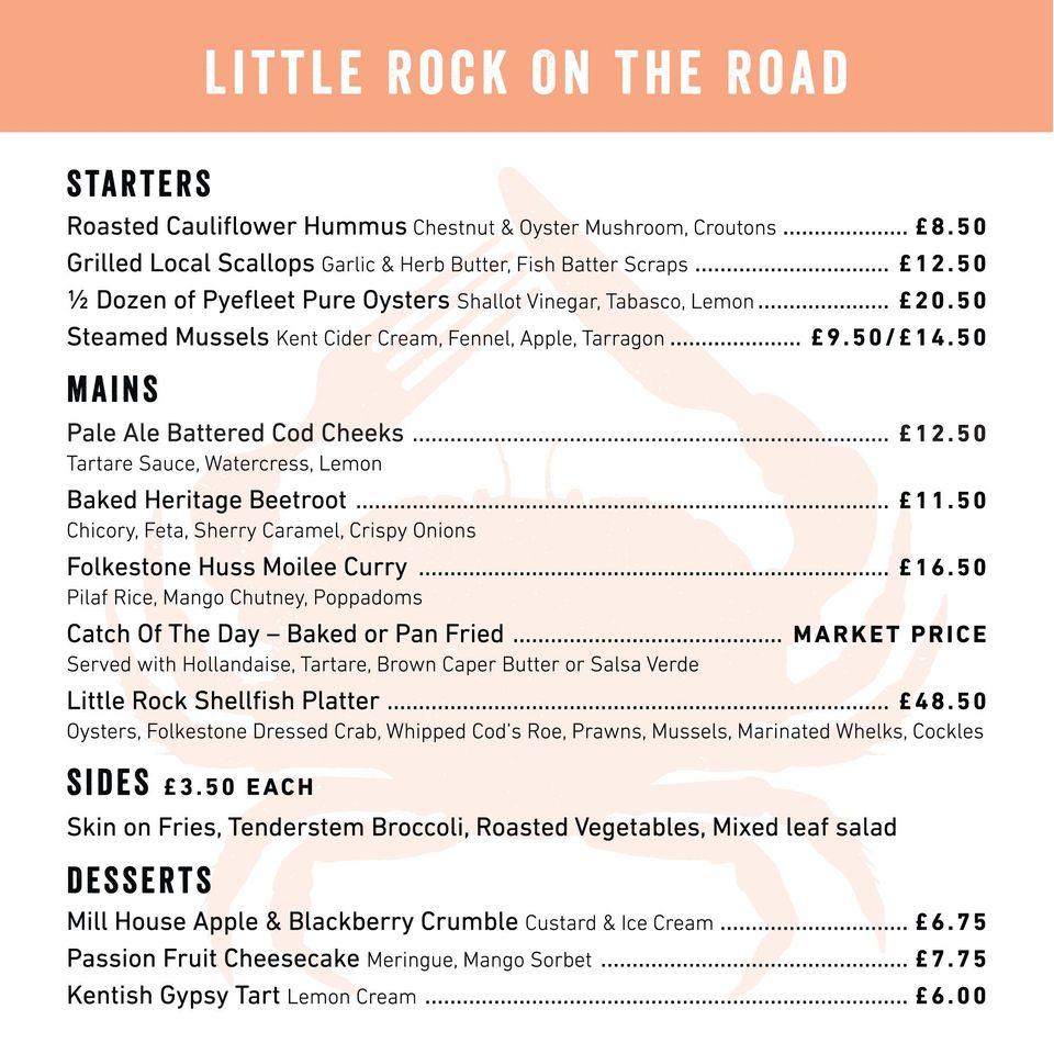 Menu at The Five Bells Inn pub & bar, Aldington