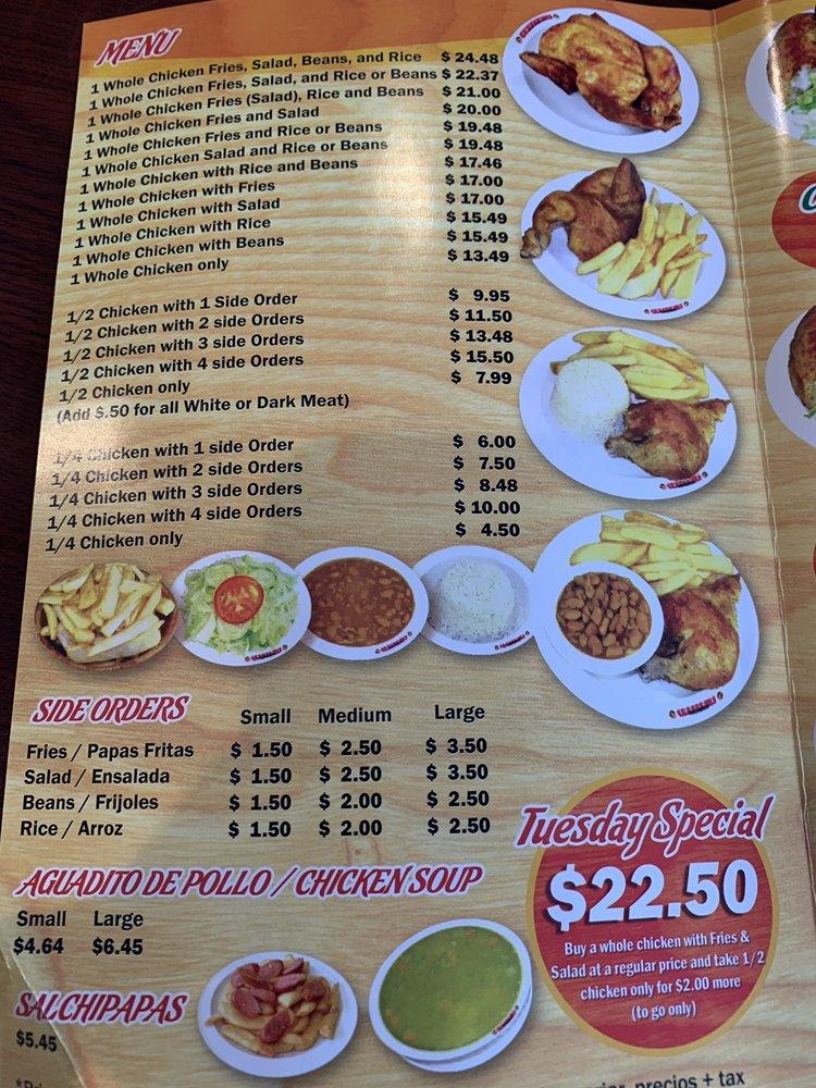 Carta de comida rápida Toyitos Chicken, Downey