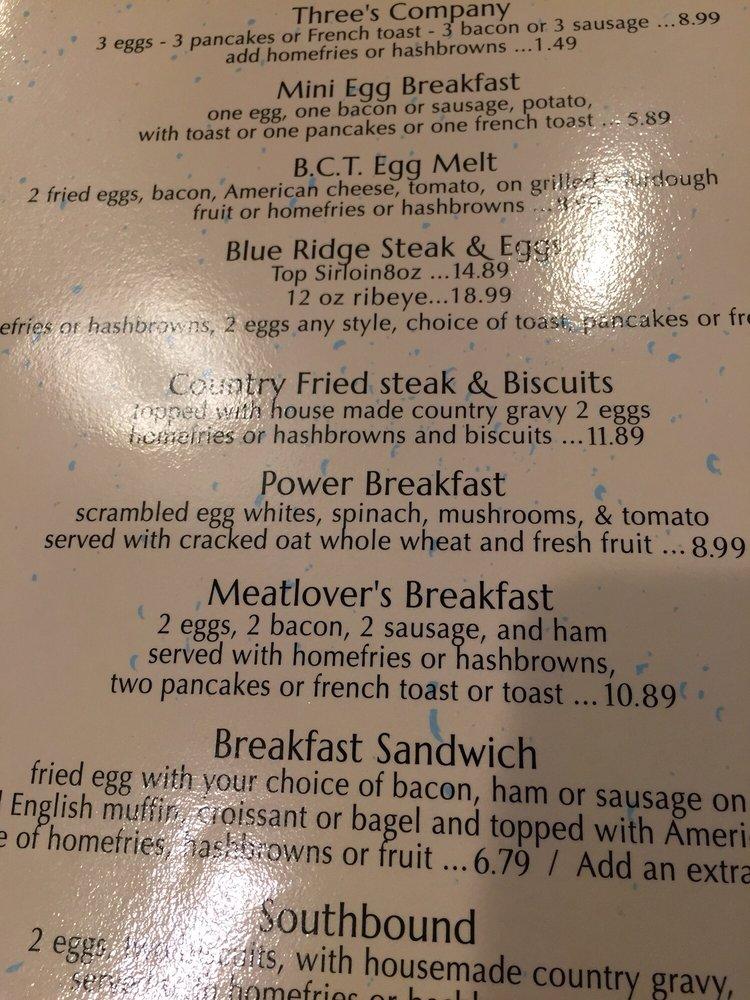 Menu at Blue Ridge Grill restaurant, Rochester, W Ridge Rd
